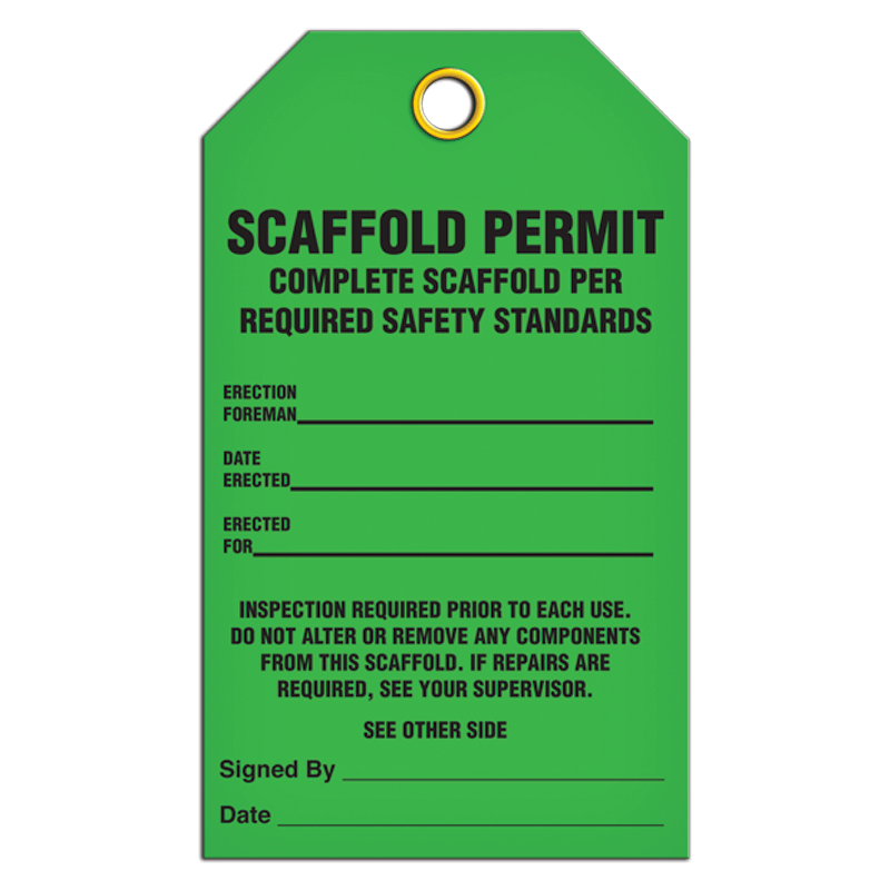 Inspection Tag - Scafold Permit | wholesale-safety