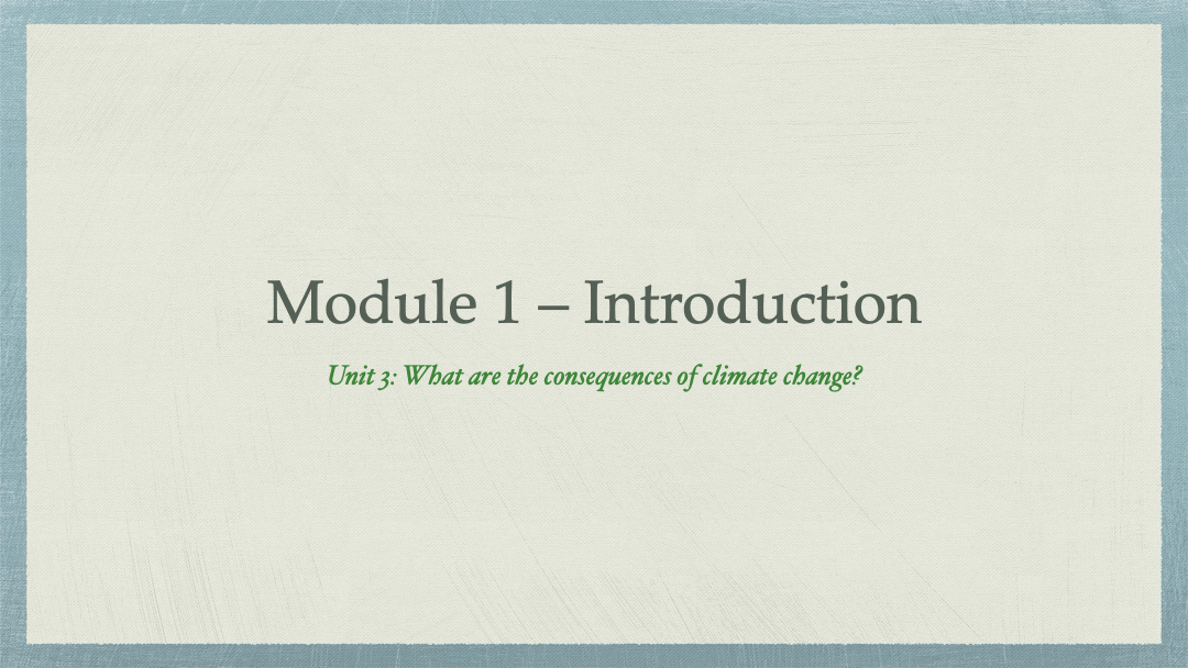 Module 1 Unit 3 Climate Literacy