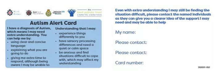 Our Autism Alert Cards....