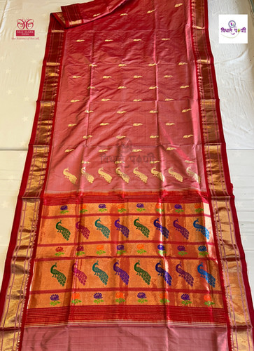 Handloom Pure Silk Fancy Pallu Paithani Saree | Vidhate Paithani