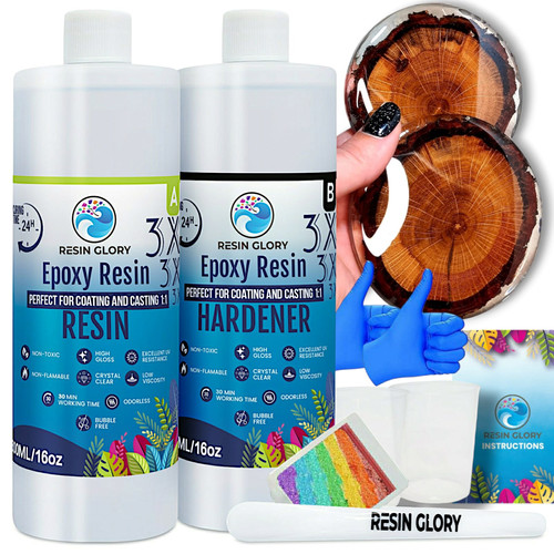 New! HIGH GLOSS 1:1- Epoxy Resin Kit 1-4L | Resin Glory