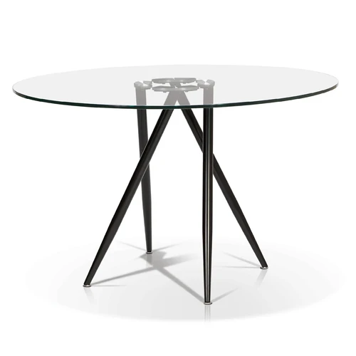 Circular Black Spiral Base Dining Table - 47"W | Mr. Convenience