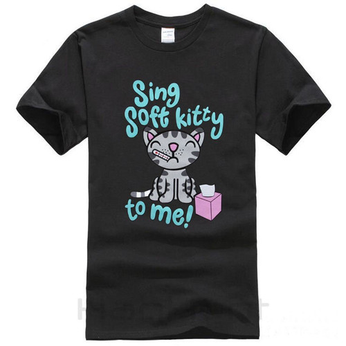 "Sing Soft Kitty To Me!" Black T-Shirt | felinegroovy