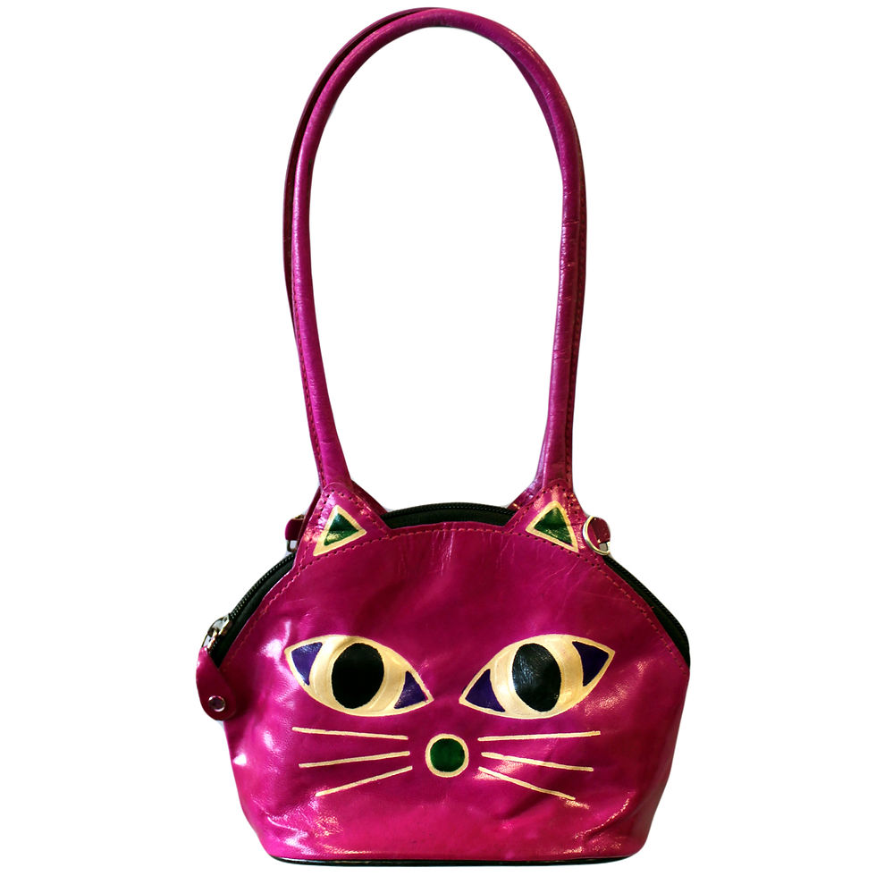 Tooled Leather Cat Face Bag | felinegroovy