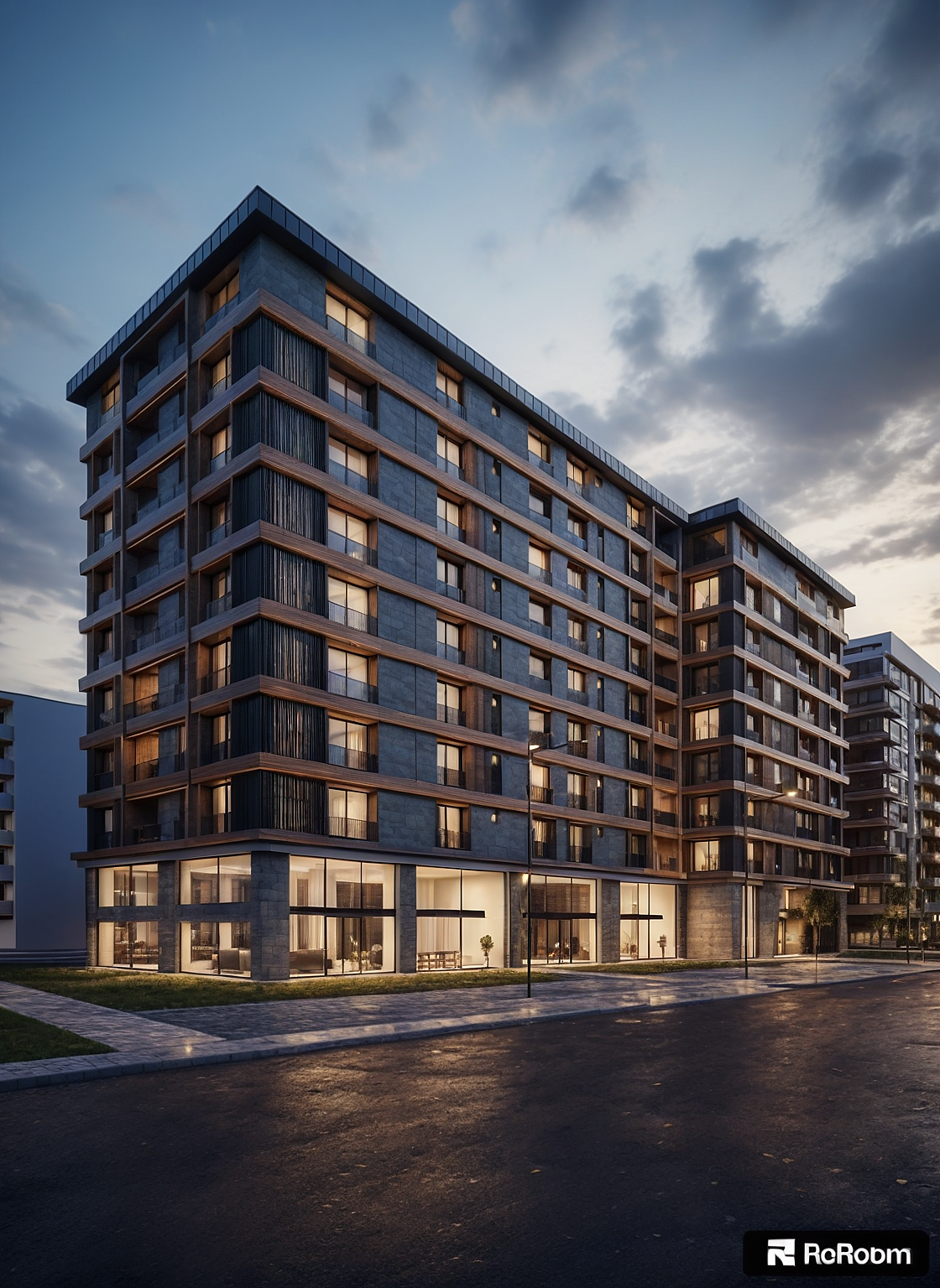 Modern Light Color Building 3D Model | ArchiVinci | 53749