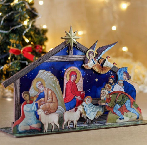 3D standing Nativity set. Christmas gift. Large size. | Seraphim Orthodox