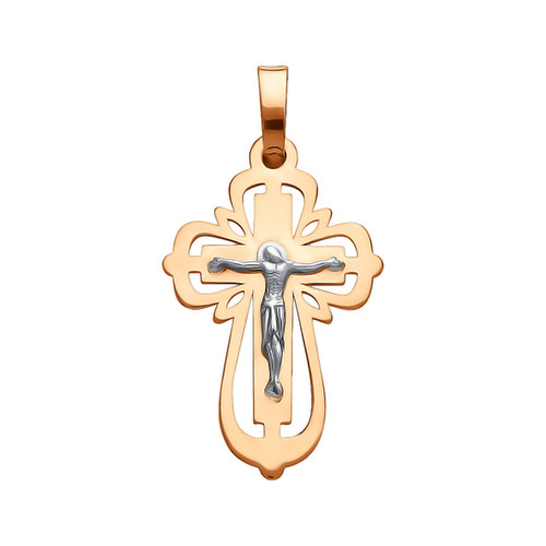Solid 14 carat gold cross with silver Christ detail. V2. | Seraphim ...