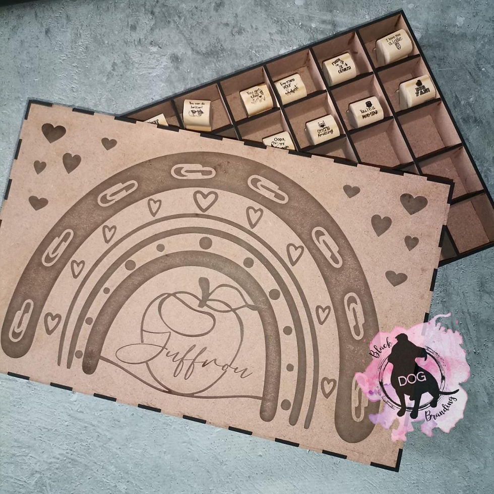 Wooden Stamp Box | Black dog branding