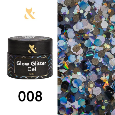 FOX Glow Glitter Gel 008, 5ml | EmpireNails