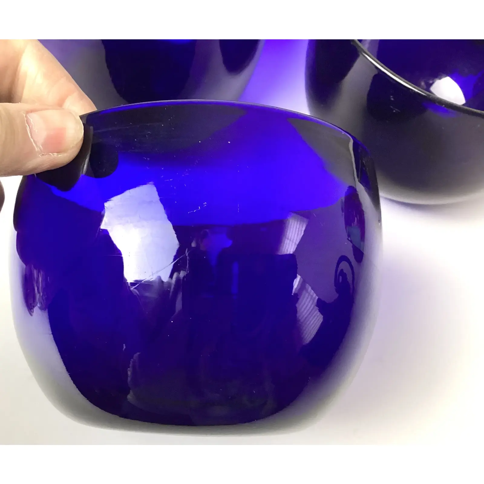 Early 19th Century Cobalt Blue Wine Glass Rinser or Finger Bowls- Set ...