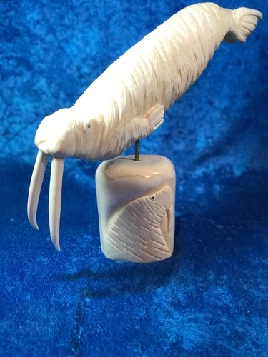 Swimming Walrus | Alaska Native Ivory