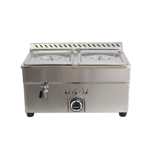 INTBUYING 2-Pan Bain-Marie Buffet Food Warmer Steam Table 23" Natural ...