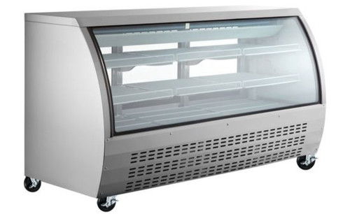 Coldline DC80-SS 80" Refrigerated Curved Glass Deli Meat Display Case ...
