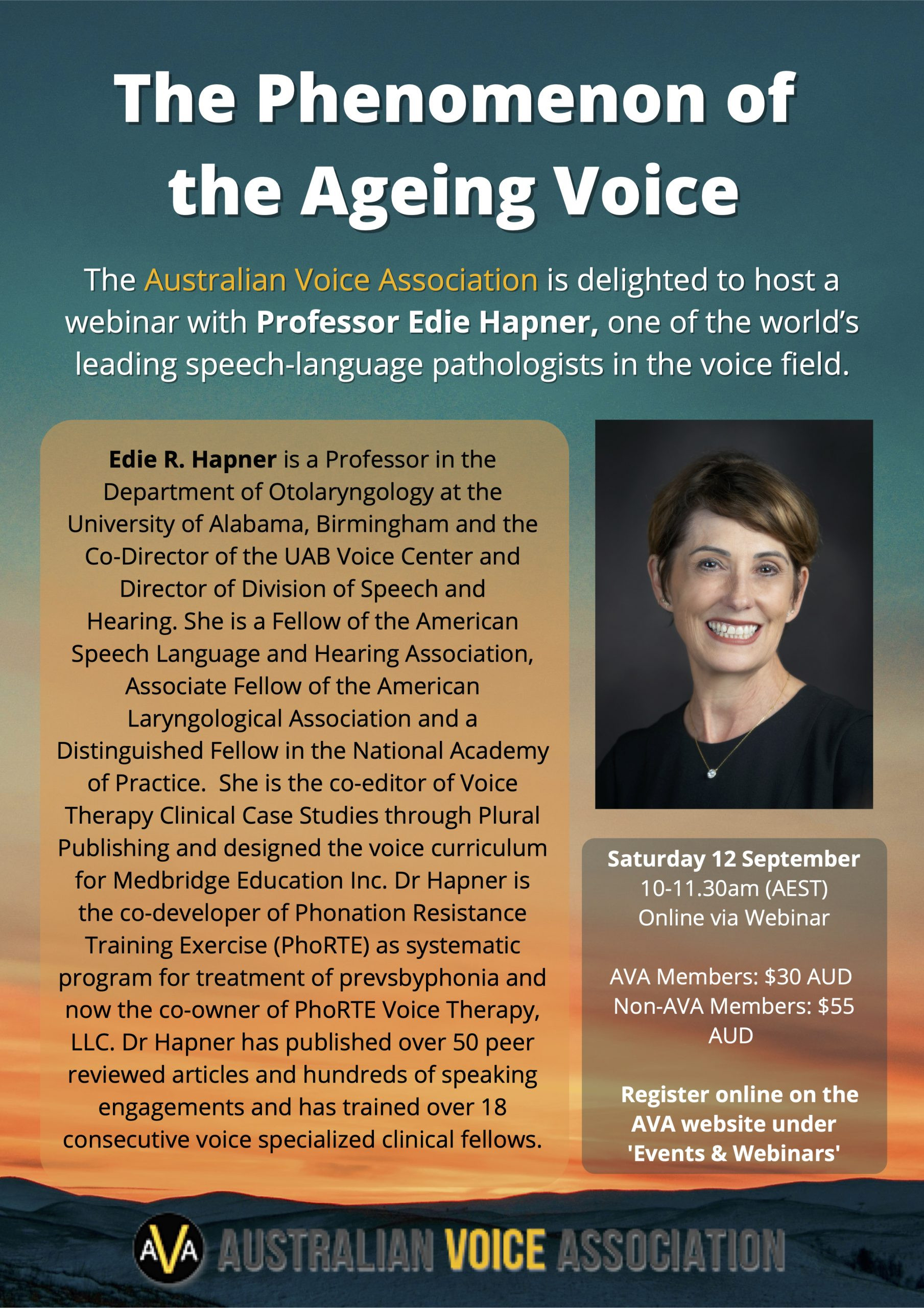 The Phenomenon of the Ageing Voice - Edie Hapner | AustralianVoiceAssoc