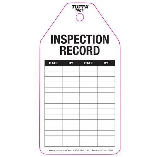 Inspection Record Tags - 100 pack | CCS