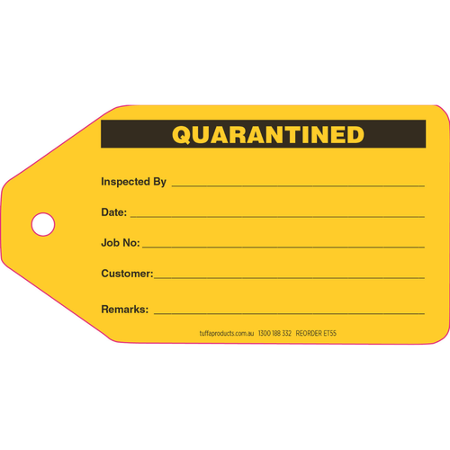 Quarantine Tags - 100 pack | CCS
