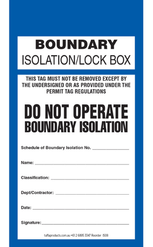 Boundary Isolation/Lock Box Synthetic Tags - 100 pack | CCS
