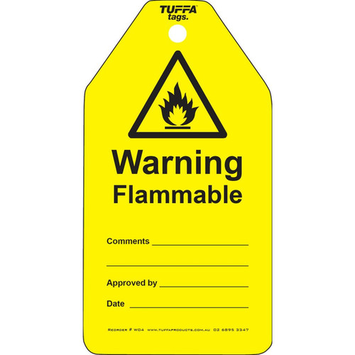 Warning Flammable Tags - 100 pack | CCS
