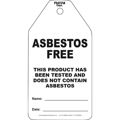 Asbestos Free Tags - 100 pack | CCS