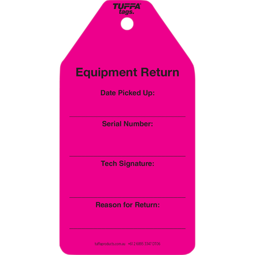 Equipment Return Tags - 100 pack | CCS