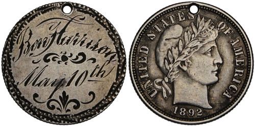 100991 | UNITED STATES. Ben Harrison/May 10th silver Love Token ...