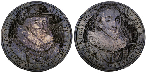 103081 | GREAT BRITAIN. England. James I with Prince Charles silver ...