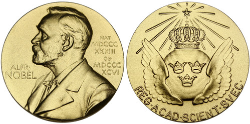 103362 | SWEDEN. Alfred Nobel gilt silver Award Medal. | numismagram
