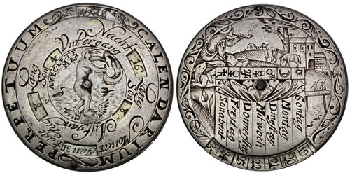 102676 | GERMANY. Augsburg. Engraved silver perpetual calendar (circa ...
