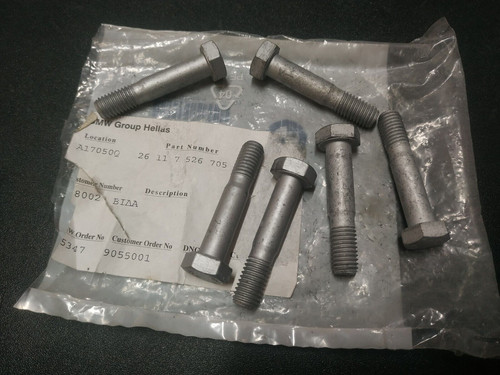 BMW E21-E30-E36-E12-E28 driveshaft hex bolts(6) M10x50 NEW GENUINE ...
