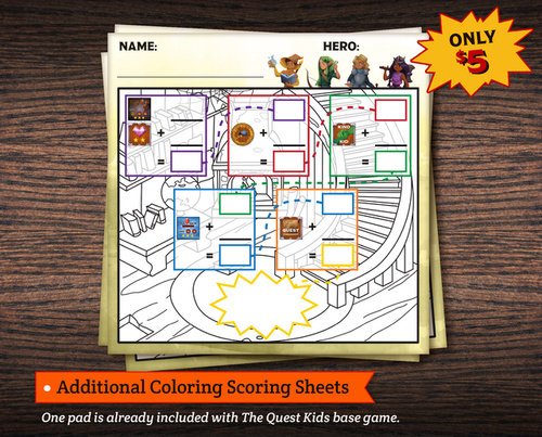 Additional Pad of Coloring Scoring Sheets | The Quest Kids