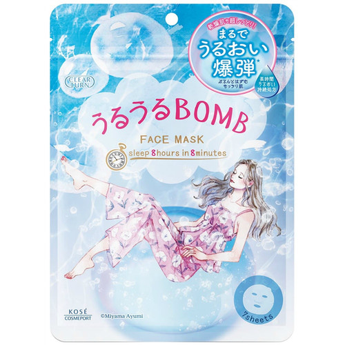 Clear Turn Ururu BOMB Mask x 7 sheets | Omakase JP Wholesale