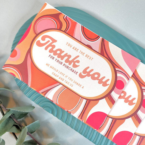 Cool Retro Thank You Card 50/100pk | Mel's Designs