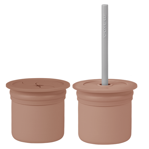 SIP+SNACK Silicone Snack Cup with 2 Lids | minikoioi