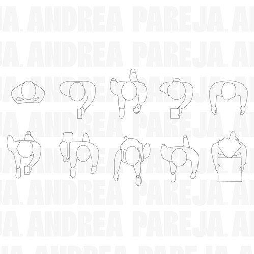 CAD People Top View 01 - Pack of 10 | Andrea Pareja