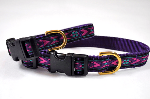 Aztec Ribbon, Aqua/Pink/Black/Purple on 5/8 inch Purple Webbing ...
