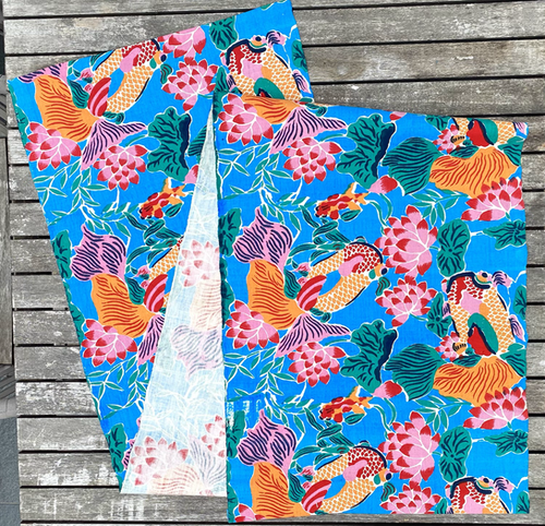 Handmade Koi table runner- sky blue | R + R