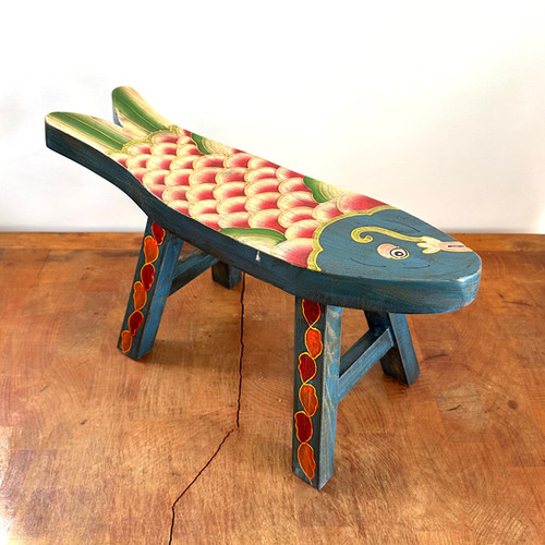 Fish wooden stool - Blue | R + R