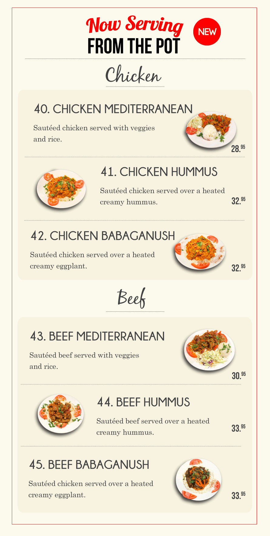 Dinnermenu | Cafe34Istanbul