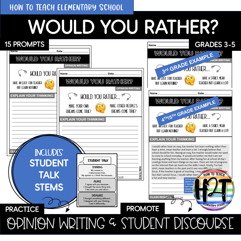 Would You Rather: Opinion Writing for Kids