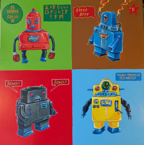 4 Square Robots | Mr. Hooper Art