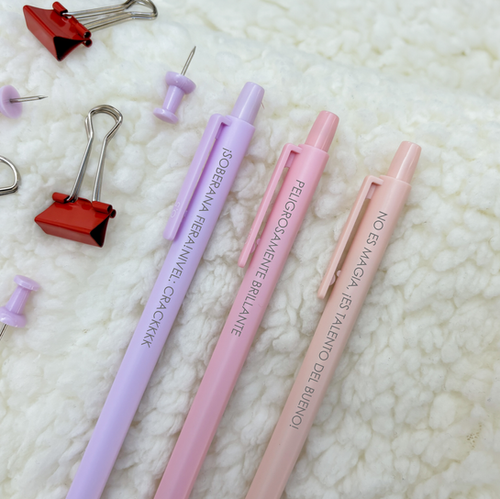 Portaminas Set #12 (x3) ¡Peligrosamente brillante! [ lila/rosado/melón ...