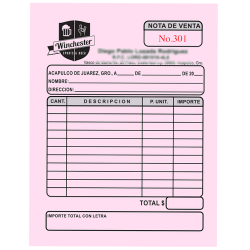 Notas de Venta | Boutique