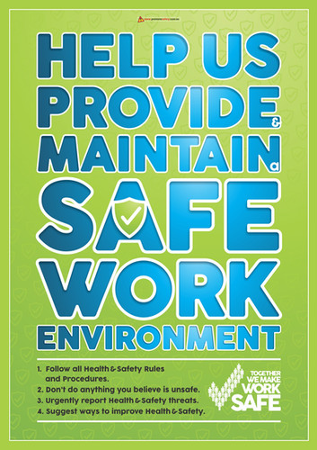 Help Us Provide a Safe Work Environment #1 Safety Posters | Promote Safety