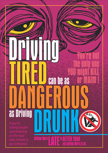 Driving Tired Like Driving Drunk #2 Safety Posters | Promote Safety