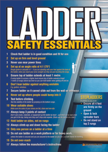 Ladder Safety Essentials Safety Posters | Promote Safety