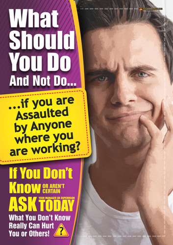 What Should You Do if Assaulted (Male) Safety Posters | Promote Safety