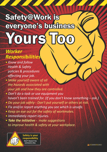 Workers Responsibility #1 Safety Posters | Promote Safety