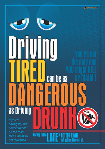 Driving Tired Like Driving Drunk #3 Safety Posters | Promote Safety