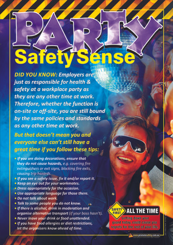 Work Party Safety Sense (Male) Safety Posters | Promote Safety