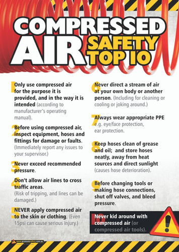 Compressed Air Top 10 Safety Posters | Promote Safety